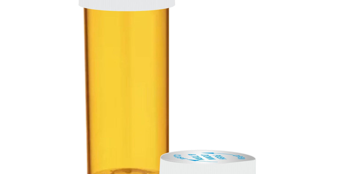 Child Resistant Amber Tablet Vials 12 Drachm Per 100 (Inclusive 20% Of ...