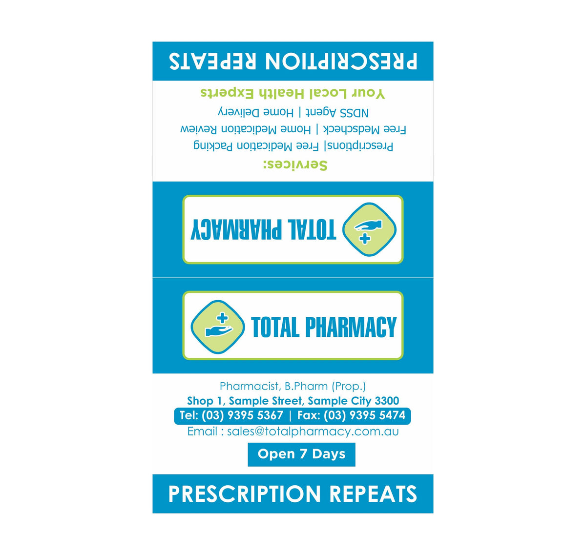 Customised Repeat Backings (Standard) — Total Pharmacy