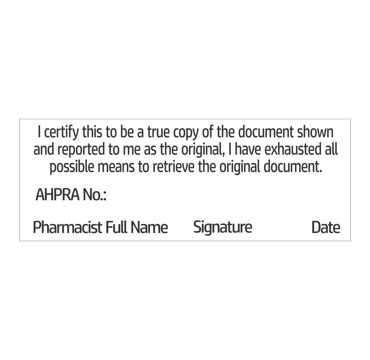 Certification Stamps Generic — Total Pharmacy