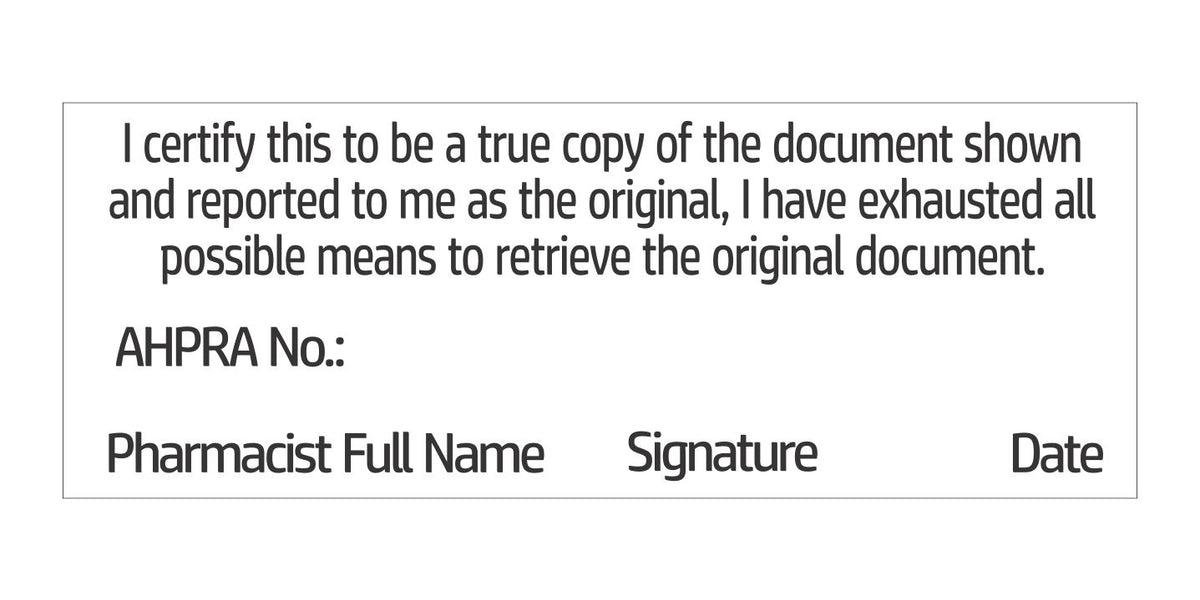 Certification Stamps Generic — Total Pharmacy
