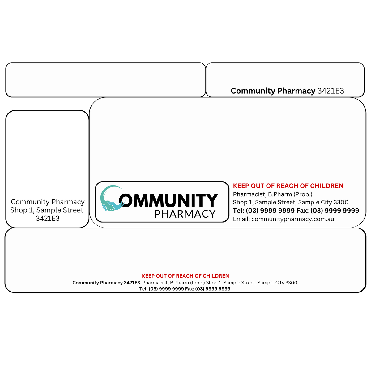 Dispensing Labels Customised (FRED) per 1000 — Total Pharmacy